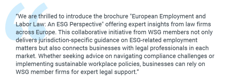 WSG's E&L Group Publishes the Report: European Employment & Labor Law: An ESG Perspective