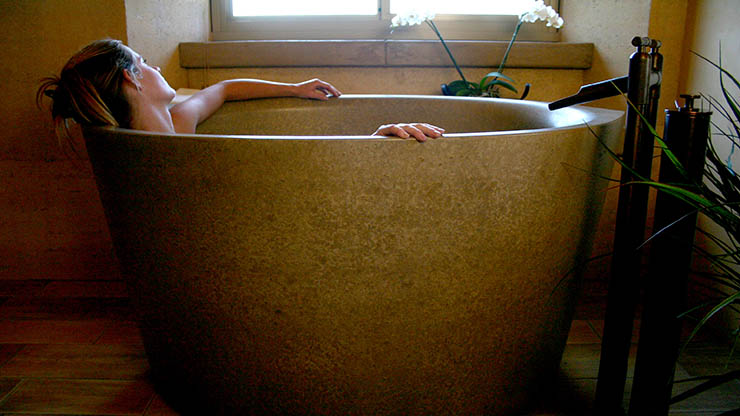 Japanese-Style Ofuro Soaking Tub from Sonoma Cast Stone