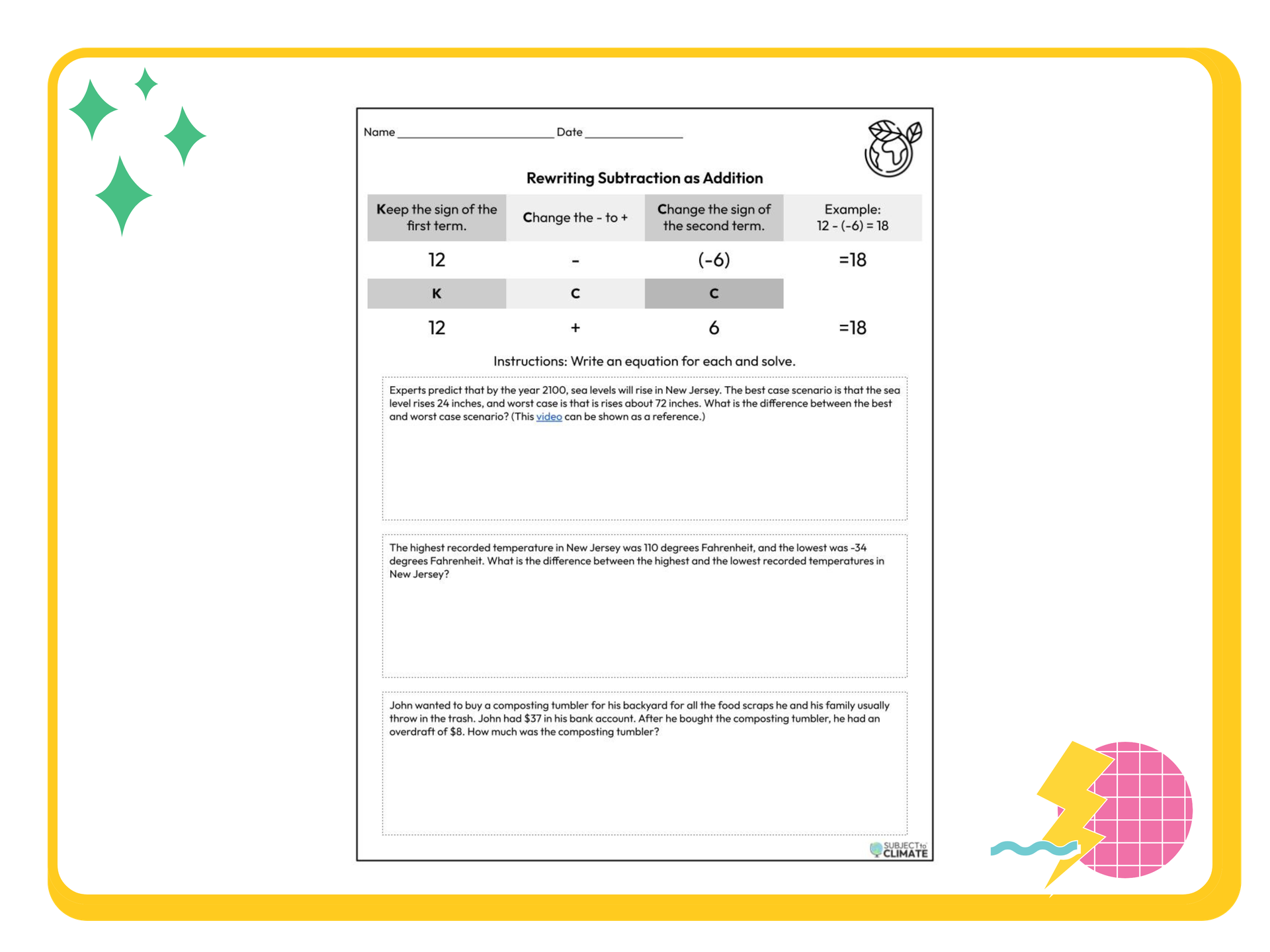 Middle School Activities for Back to School