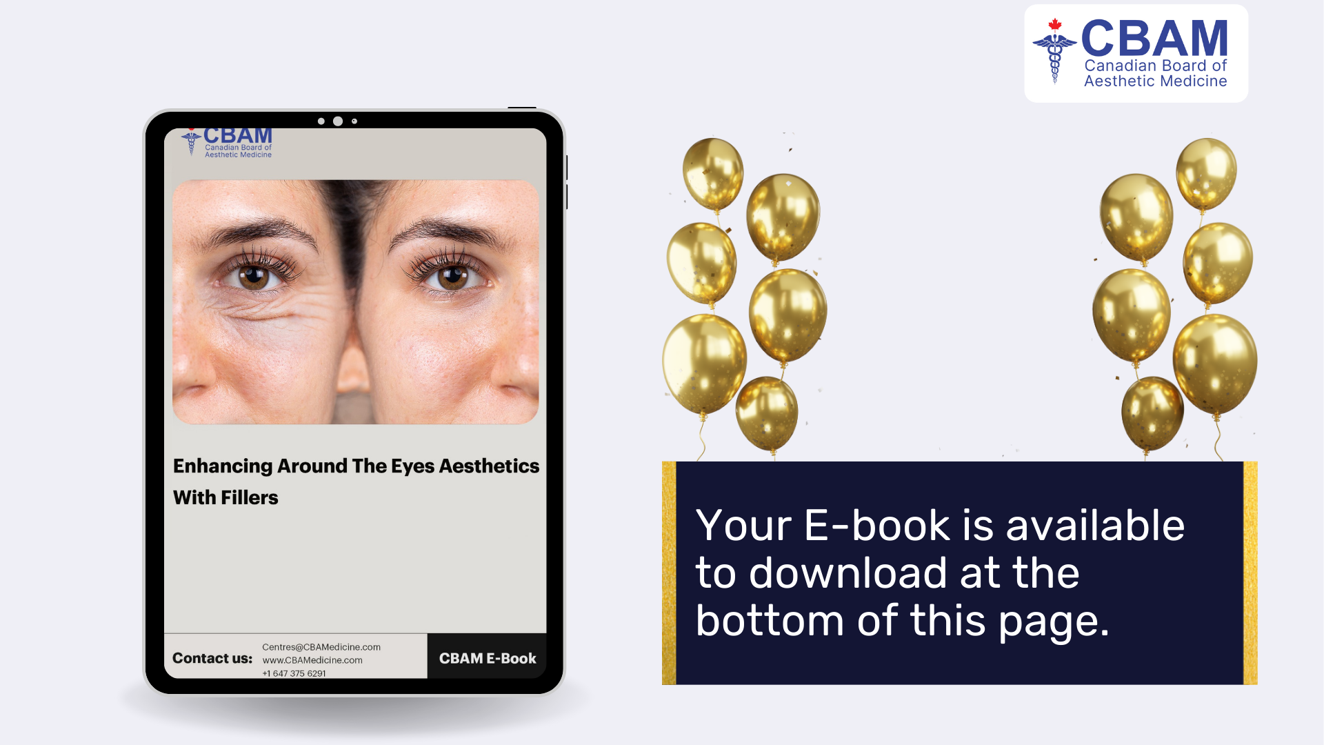Enhancing Around The Eyes Aesthetics With Fillers E-Book Landing Page (Fast Track) - CBAM