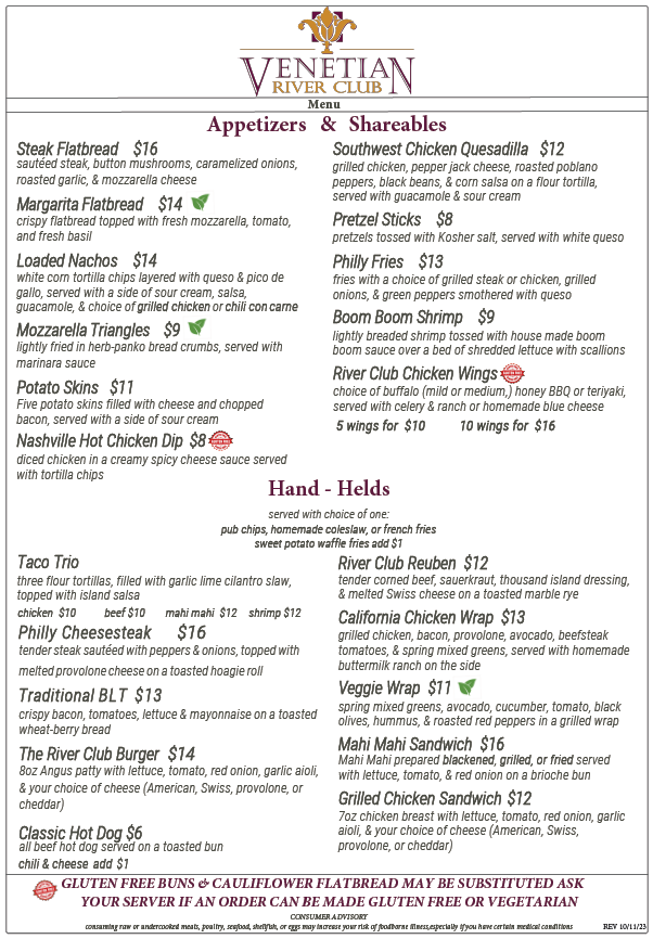 Venetian Dinner 5pm-8pm - 2/7/2024 - Venetian River Club