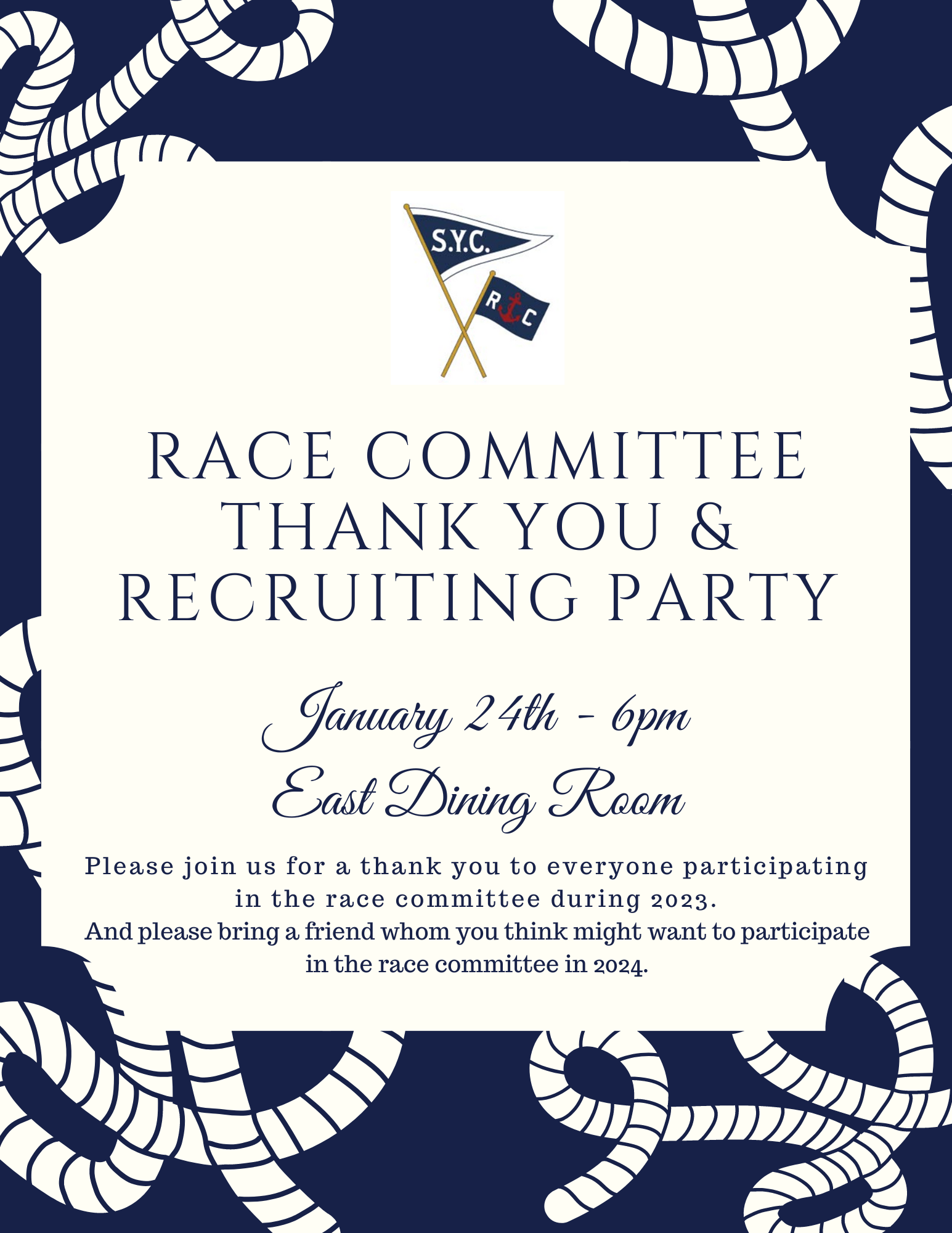 Race Committee Thank You Party - 1/24/2024