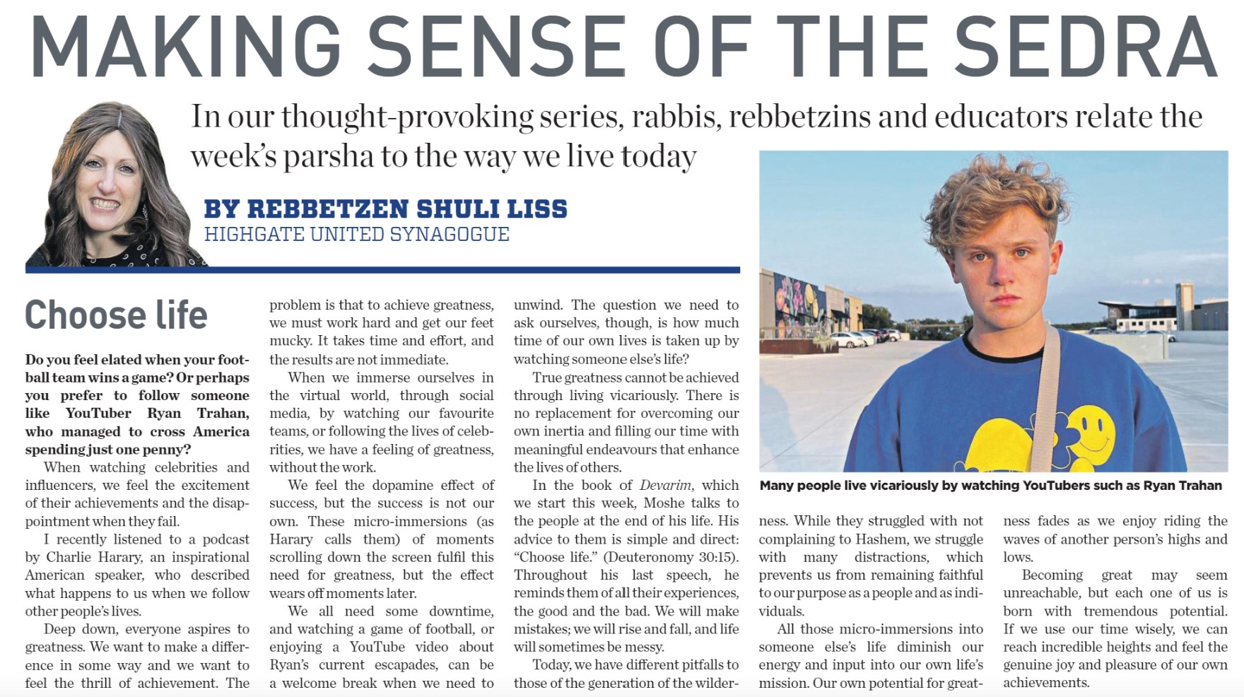 What happens to us when we follow other people's lives? Rebbetzen Shuli ...