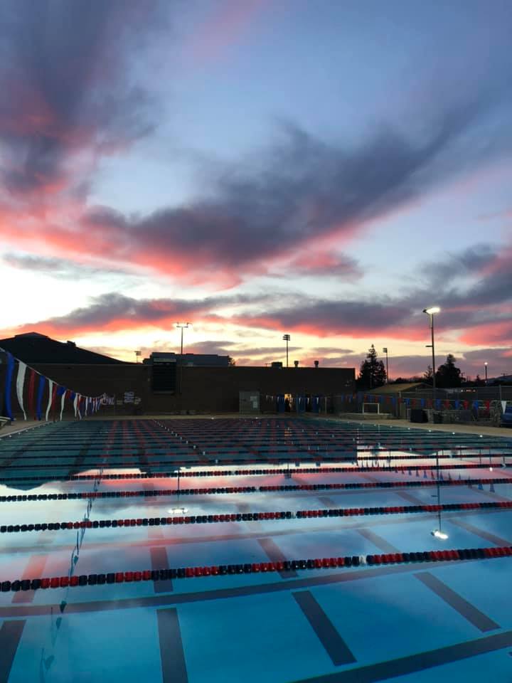 Just in time to capture the sunrise over the Viking pool. Photo credit ...