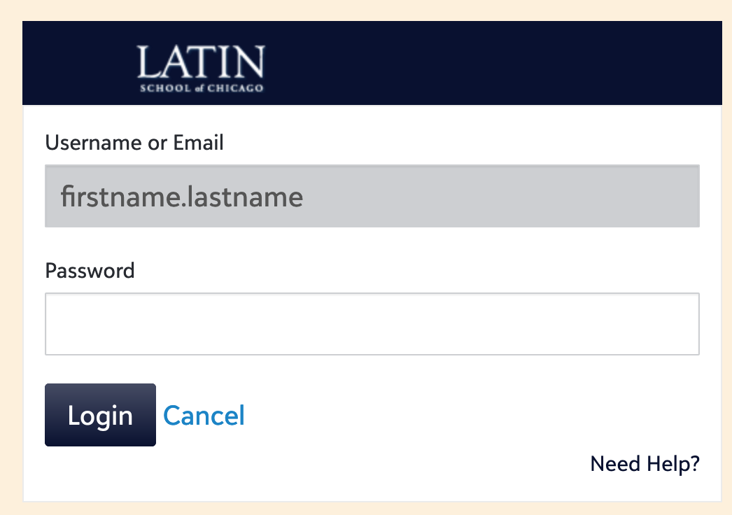 sign in dialogue box