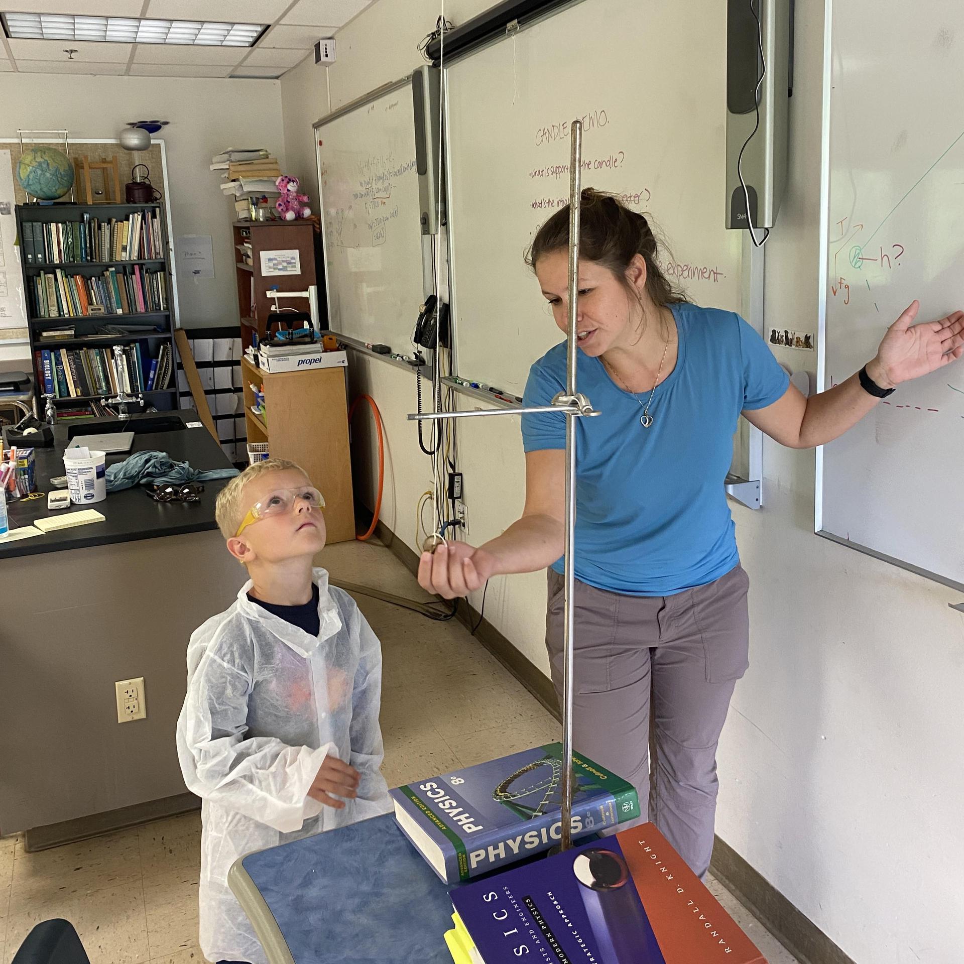 Kindergarten learns in the high school science labs as part of their ...