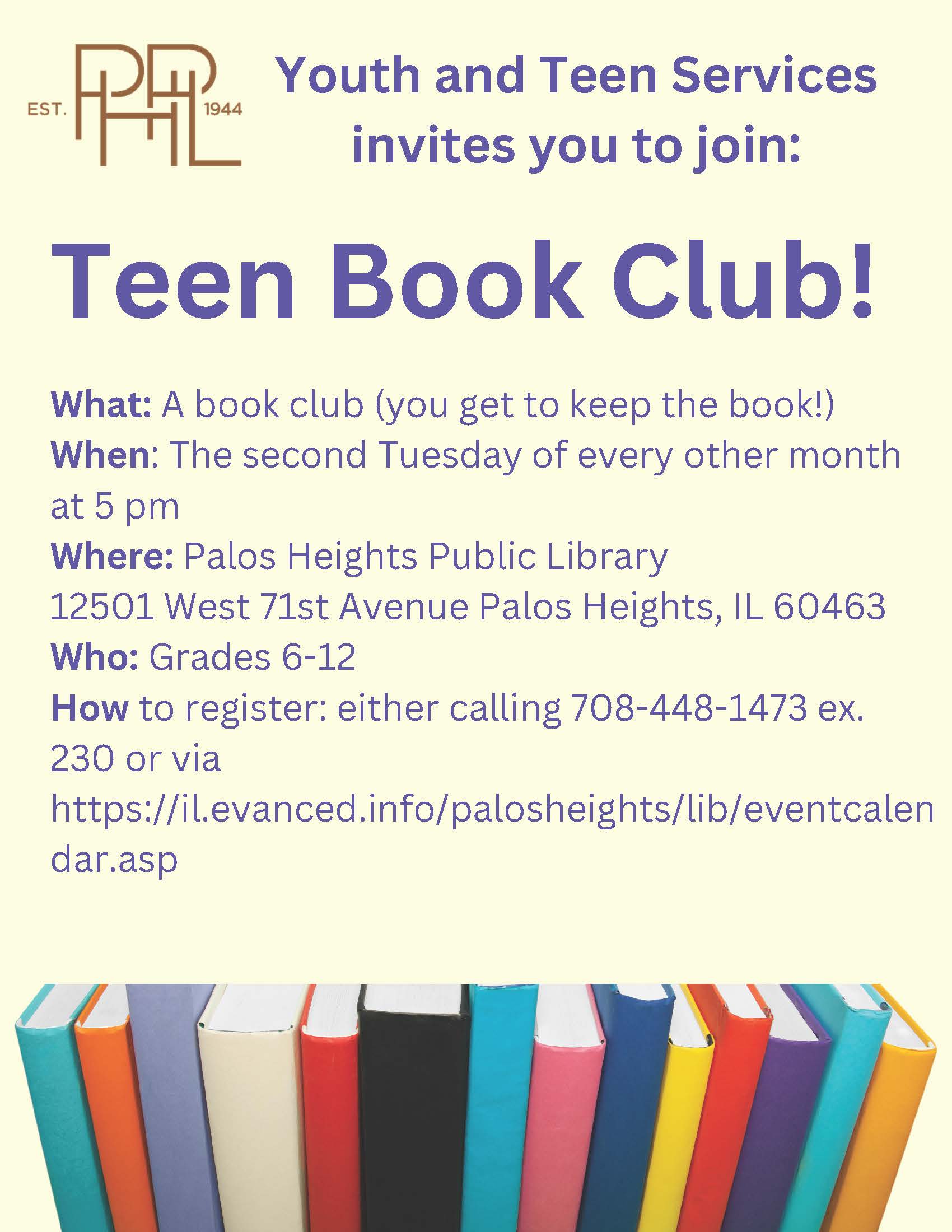 The Palos Heights Public Library will be hosting a teen book club on ...