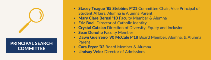 Today, we are announcing the Principal Search Committee and sharing the ...