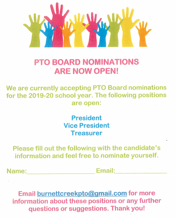 BCE PTO nomination flyer