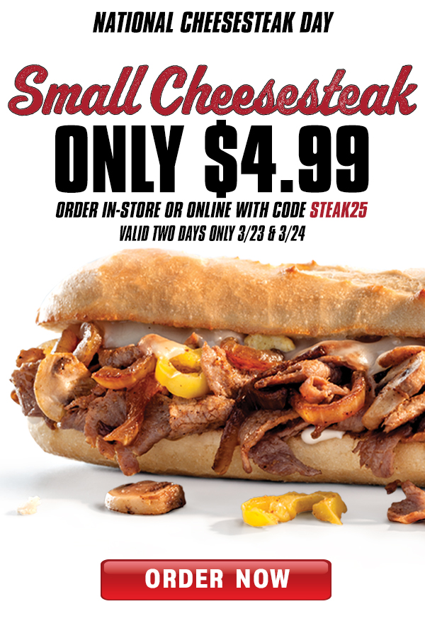 Penn Station Specials And Coupons: $4.99 Cheesesteak