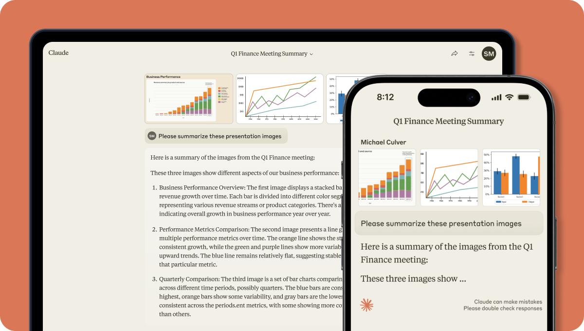Claude app in action on tablet and mobile phone