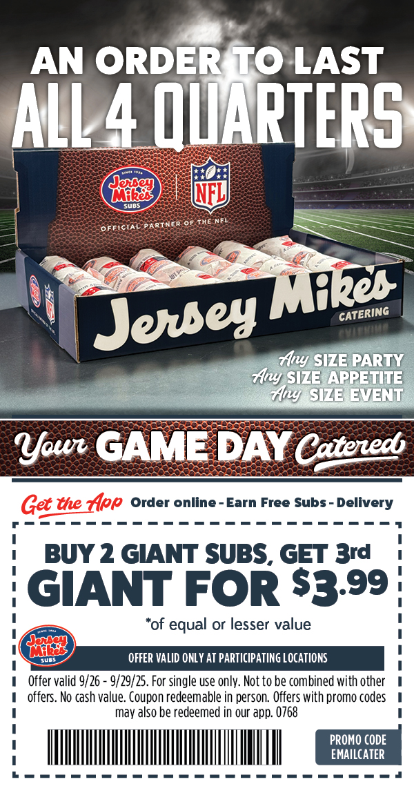 Jersey Mike's Coupons And Specials: Free Sub