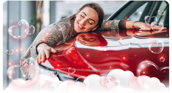 Women Hugging Car