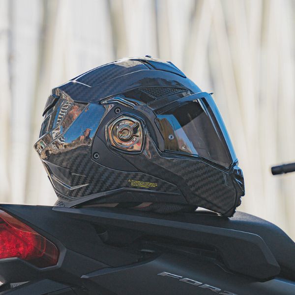 Capacete LS2 Advant X FF901 Carbon Solid - Preto (Articulado) - Grid Motors