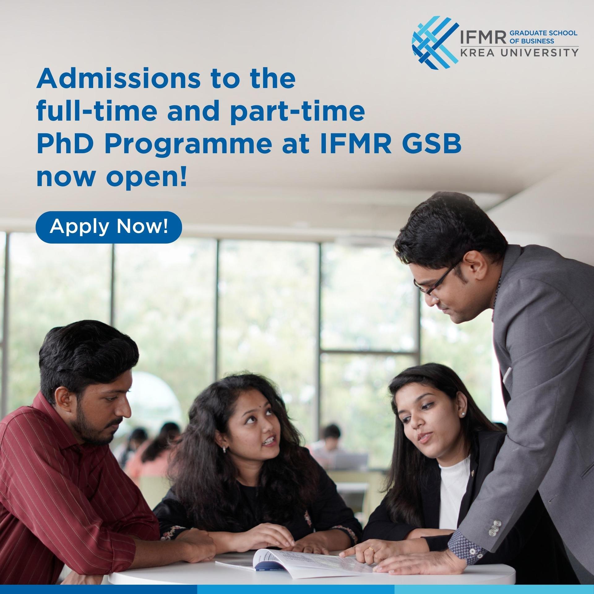 Round 2 Admissions to the undergraduate programme at IFMR GSB, Krea ...