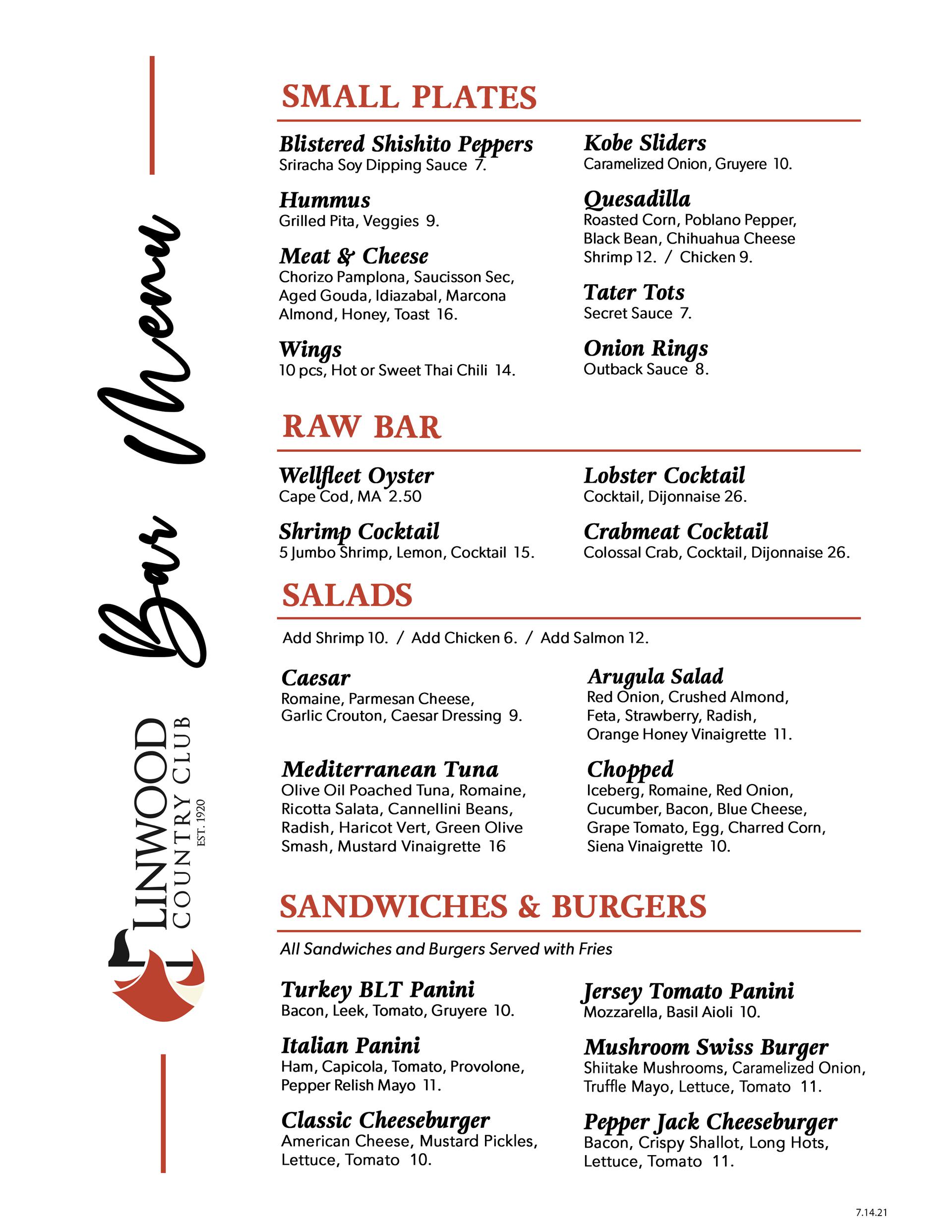 Dining - Linwood Country Club