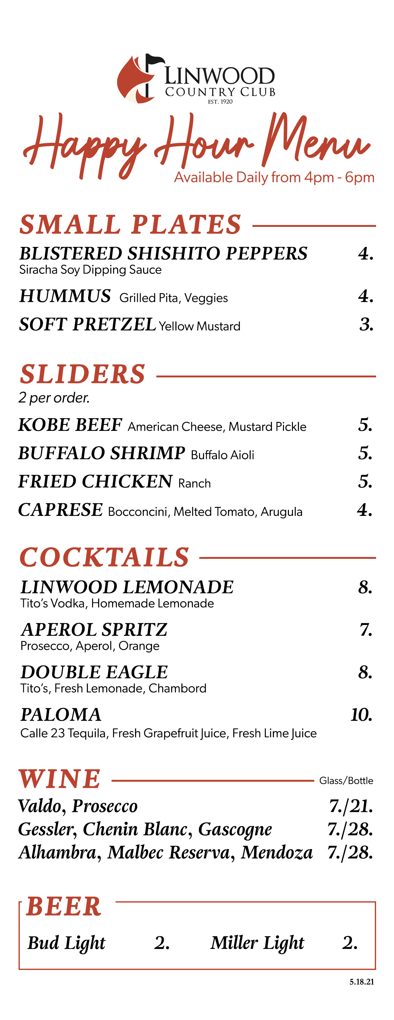 Dining - Linwood Country Club